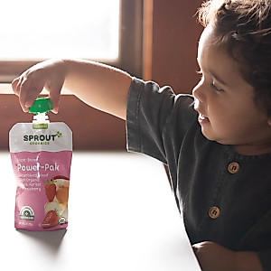 Sprout Organic Baby Food, Stage 4 Toddler Pouches, Apple Apricot Strawberry, Strawberry Banana Squash, Kiwi Banana Spinach Variety, 4 Oz (Pack of 18)