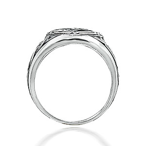 Claddagh Gold Solid 925 Sterling Silver Celtic Knot Triskele Triple Spiral Ring (Size 12.5)