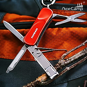 munkees 6-in-1 multifunctional nail clippers, scissors, knives, portable stainless steel nail tools, outdoor and travel equipment