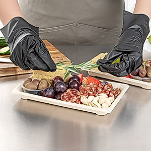 Restaurantware Pulp Tek 8.5 x 5.4 Inch Large Sushi Trays 100 Microwavable Bagasse Dishes - Lids Sold Separately Freezable Brown Bagasse Sugarcane Trays For Appetizers Or Entrees