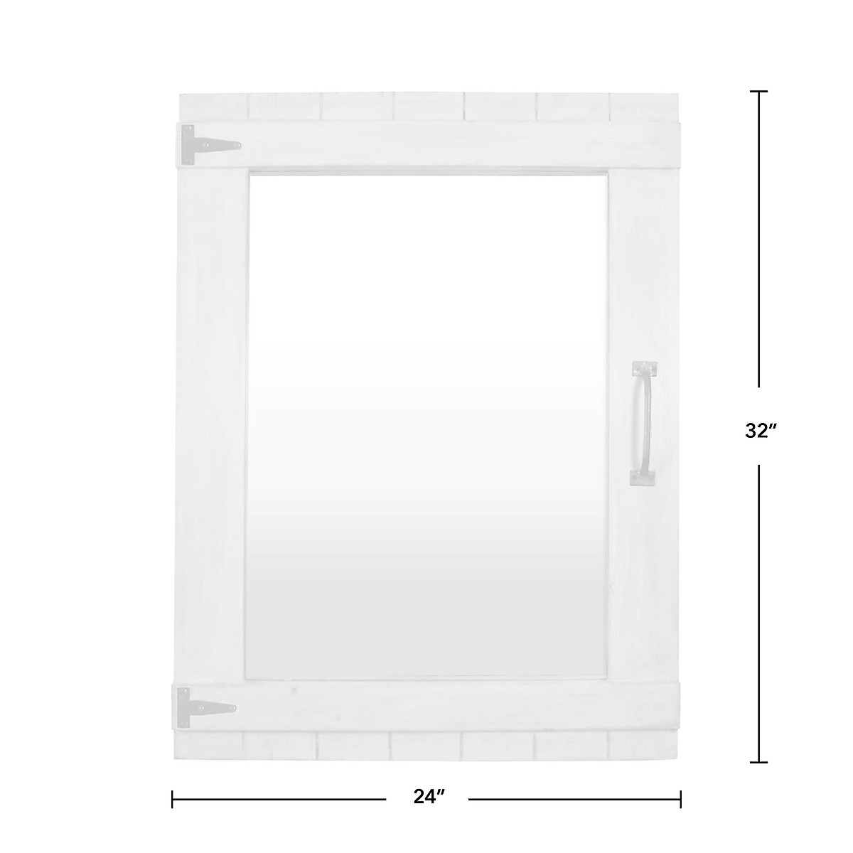 FirsTime & Co. Cottage Door Wall Mirror, 32"H x 24"W, Rustic White