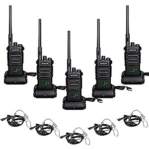 Retevis RT86 2 Way Radios Long Range,High Power 2600mAh Walkie Talkies Rechargeable,16CH Shatterproof Display Two Way Radios with Earpiece for Warehouse School(5 Pack)