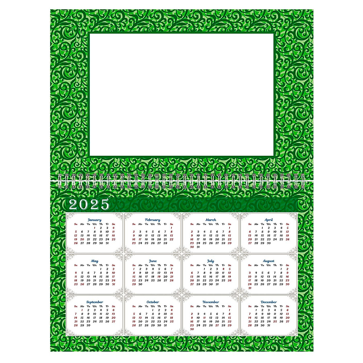 2024 Photo Frame Wall Spiral-bound Calendar (Add Your Own Photos) - 12 Months Desktop/Wall Calendar/Planner - (Edition #06)