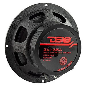 DS18 ZXI-654 6.5" Car Audio Coaxial Car Speakers with Built in Neodymium Tweeter and Kevlar Cone 2 Way 240 Watts Max 4 Ohm - Car Stereo Sound System with Removable Grill (2 Speakers)
