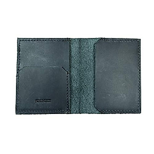 Hide & Drink, Leather Minimalist Bifold Wallet, Holds Up to 3 Cards Plus Folded Bills, Cash Organizer, Accessories, Handmade Includes 101 Year Warranty :: Charcoal Black