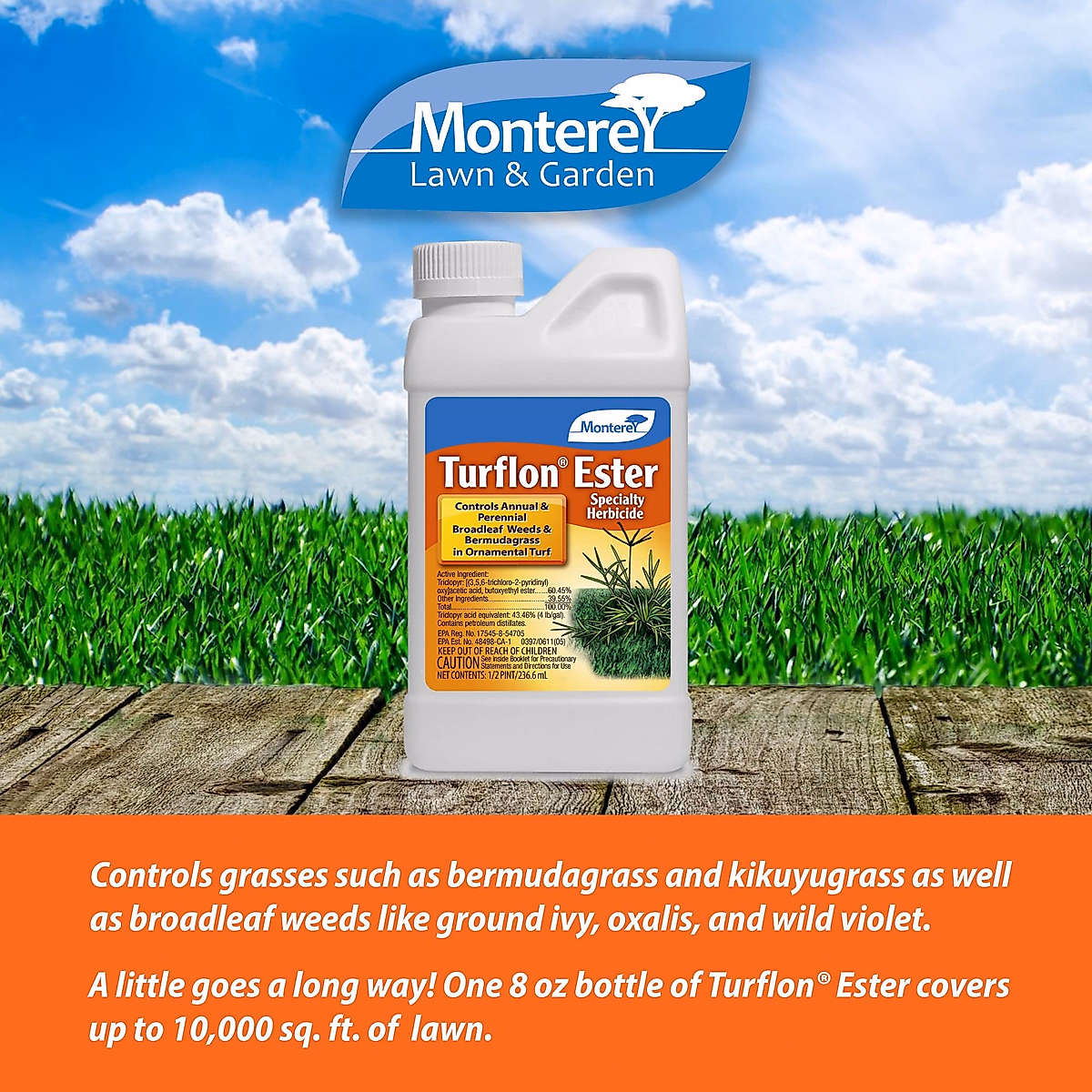 Monterey Turflon Ester Specialty Herbicide Concentrate Broadleaf Weed Killer for Lawns, 8 oz