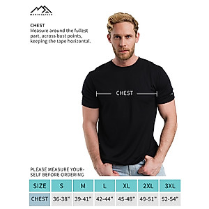 Merino.tech Merino Wool T-Shirt Mens - 100% Organic Merino Wool Undershirt Lightweight Base Layer (Heat Black, Medium)