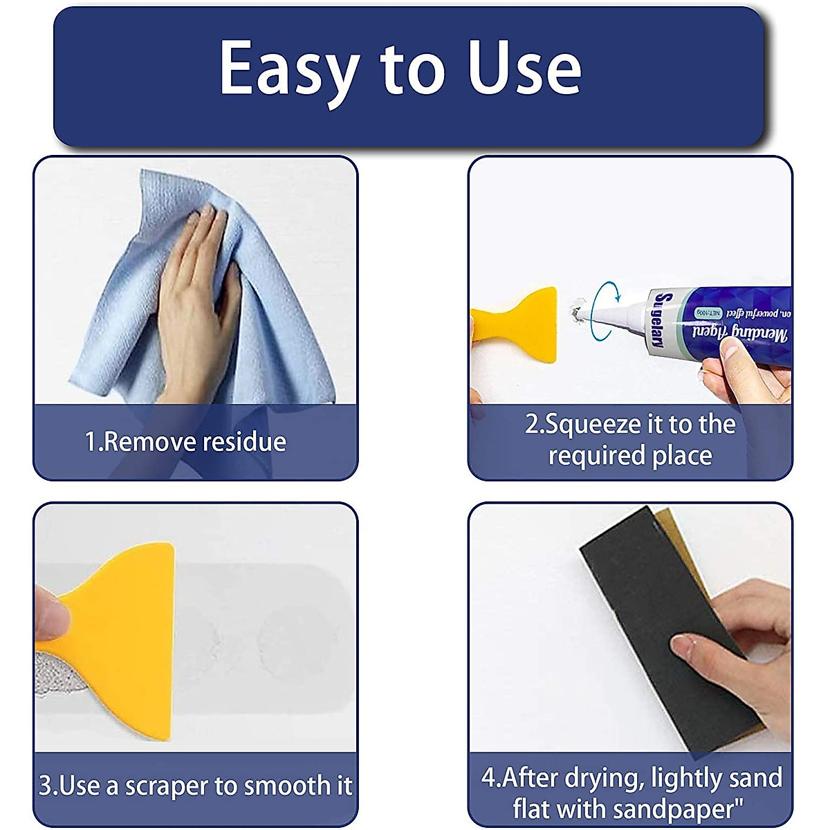 Drywall Repair Kits, Spackle Wall Repair Kit, Wall Surface Spackle Paste, Wall Mending Agent, Quick Solution to Fix The Holes Wherever Home Wall Also Works on Plaster