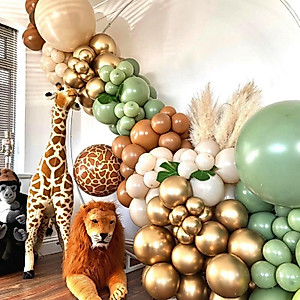 Retro Tan Balloons Different Sizes Cocoa Balloons 12 Inch 5 Inch 80 Pcs Tan Brown Balloon Garland for Happy Birthday Baby Shower Woodland Party Decorations