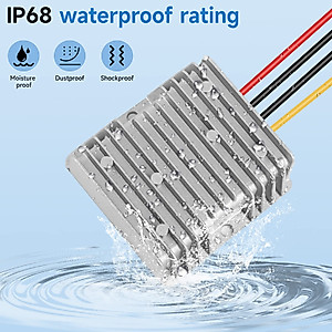 DC-DC 36V 48V to 12V 20A 240W Step Down Converter Golf Cart Voltage Regulator Reducer Transformer with Fuse Waterproof
