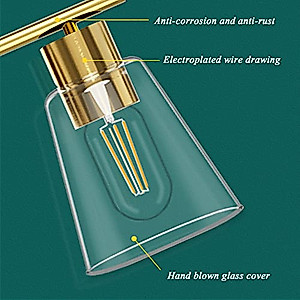 EnweMahi 2 Light Gold Bathroom Light Fixtures, Brushed Brass Wall Sconce, Modern Vanity Lights for Bathroom for Mirror, Corridor, Bedroom…