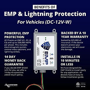 EMP Shield – Vehicle EMP Protection 12 Volt DC for Car and Truck (DC-12V-WV) Lightning, Solar Flare, and Surge Protection