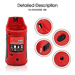 Jialitt USB Power Source Power Adapter Charger for Milwaukee 12V M12 Lithium-ion Battery