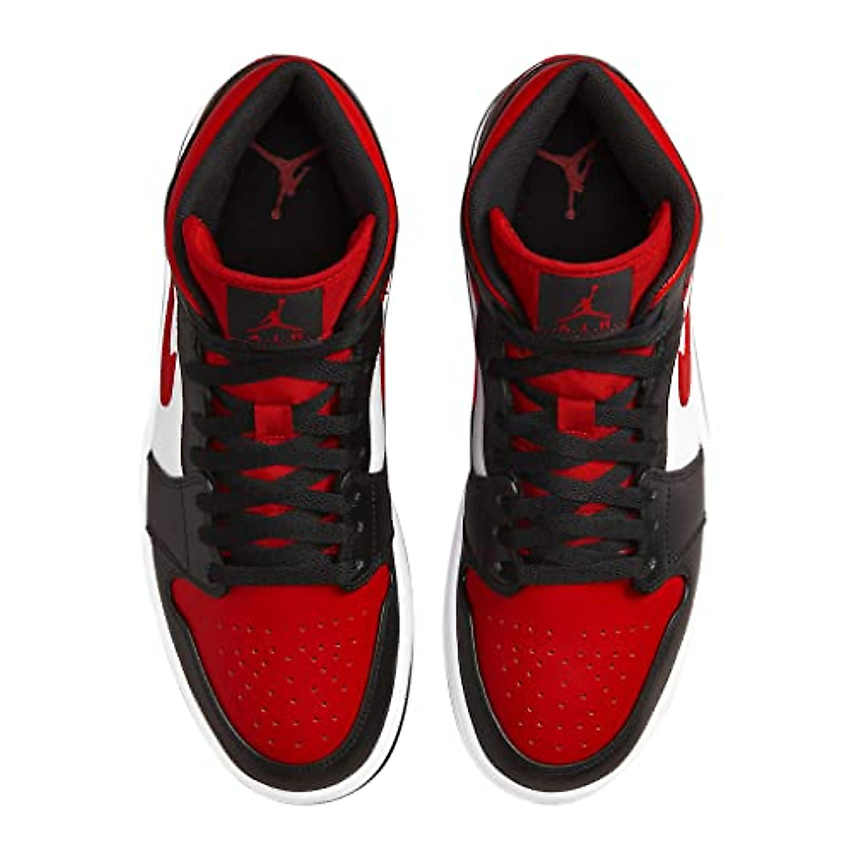 Nike Men's Air Jordan 1 Mid Shoes, White/Black-red, 8.5