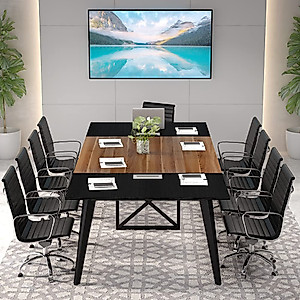 Tribesigns 8FT Conference Table, 94.5L x 47.2W inch Large Modern Meeting Table, Seminar Training Table with Grommet Holes for Office Conference Room