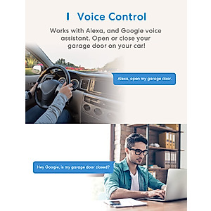 meross Smart Garage Door Opener Remote, APP Control, Compatible with Alexa and SmartThings, Multiple Notification Modes, No Hub Needed