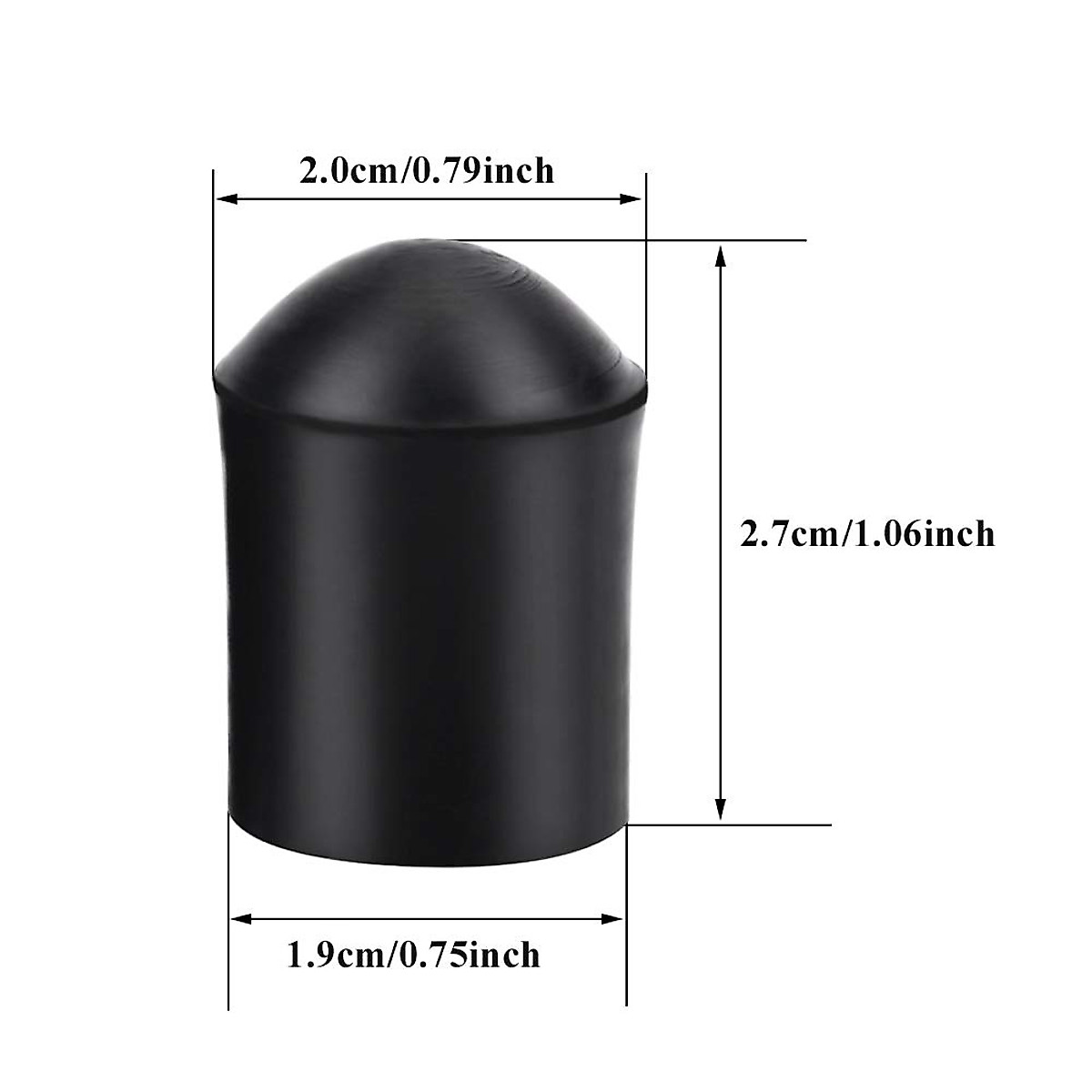 Vbestlife Double Bass Endpin Rubber Tip Stopper, Set of 2 Upright Bass Parts Replacement Rubber Tip for Double Bass End Pin Protector Black