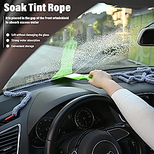 10 Feet Soft Water Absorbent Rope Tint Tools, Window Tint Film Install Water Drying Absorbed Rope, Automotive Windshield Rope Car Door Glass Cleaning Tool Prevent Liquid Spreading Barrier Rope Tool