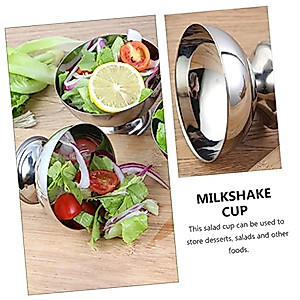 RUNROTOO 1Pc stainless steel dessert cup appetizer plates tiramisu appetizer cup condiment containers footed dessert bowl dessert dish serving dishes sushi dipping bowl Glass big bowl