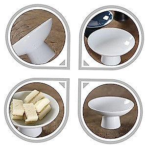 EXQUIMEUBLE ceramic stemware glass containers for food bread container dresser decor porcelain fruit basket ceramic snacks Dessert Candy Display Tower Afternoon Tea Plate Cake Trays white Oval