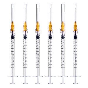 1ml/cc Disposable Syringe with 25 Gauge 1 Inch,Individual Package,Pack of 20