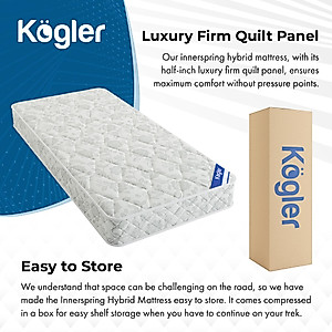 Kogler Innerspring Hybrid Semi-Truck/RV Mattress - 7" Trucker Mattress, 32x80