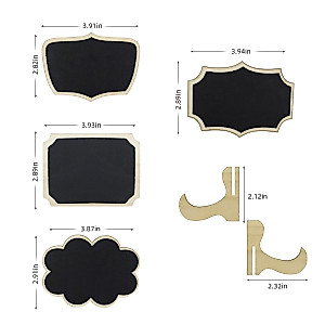 20 Pack Mini Chalkboard Signs Food Labels Small Wooden Blackboard with Easel Stand for Table Numbers Wedding Sign Message Board Place Cards Party Chalk Board Event Decorations Buffet Chalkboards
