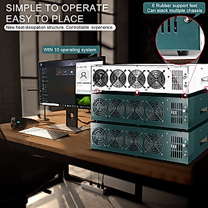 8GPU Mining Rig Complete Crypto Miner with Windows10,Including 8GPU Mining Motherboard 2000W Power Supply,CPU,SSD,4G RAM, 8 GPU Mining Case for ETC/LTC/XHV/Monero/Ravencoin(Without GPU)