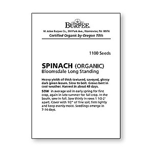 Burpee Bloomsdale Spinach Seeds 1100 seeds