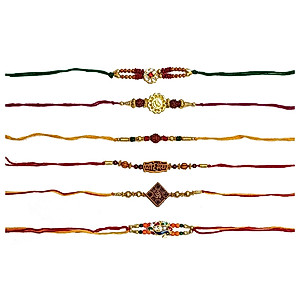 Belexy 12 Rakhi Set for Brother, Sister, Bhaiya, Bhabhi, Multiple Design, Raksha Bandhan Gift, Vary Color - Pack of 12