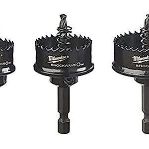 Milwaukee Electric Tool 49-22-4800 Hole Saw Set, 3 Pieces, 1/4" Hex Shank, Variable Pitch Teeth