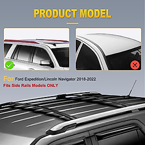 OCPTY Roof Rack Cross Bars Fit for Ford Expedition 2018 2019 2020 2021 2022,for Lincoln Navigator 2018 2019 2020 2021 2022 Cargo Bars for Cargo Carrier Bag Luggage Kayak,Fits Side Rails Models ONLY