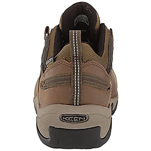 KEEN Men's Steens Low Height Waterproof Hiking Shoes, Brindle/Dark Olive, 12