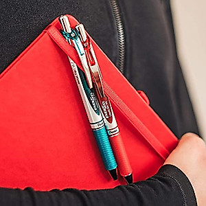 Pentel EnerGel 0.7 mm Liquid Gel Ink Pens - Pack of 5 Sky Blue Deluxe RTX Energel Pens with 3 Refills