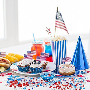 Deekin 240 Pcs Mini Patriotic Acrylic 4th of July Red White Blue Acrylic Beads for Vase Filler Ice Rocks Star Crystals Gems Table Scatter Independence Day Party Wedding Crafts Decoration Display