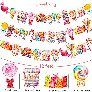 Candyland Lollipop Party Banners 3Pcs Candyland Party Decorations Candy Themed Birthday Party Banner Decorations for Candyland Baby Shower Supplies