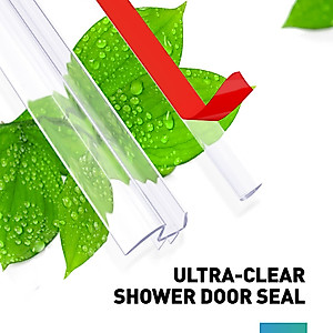 FCSOTSPS Shower Door Bottom Seal, 2 PCS 3/8" x 36" Shower Door Sweep for 3/8 Inch Glass, Frameless Glass Shower Door Seal Strip - Stop Shower Leaks and Create a Water Barrier