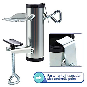 MOLIGOU Deck Umbrella Clamp, Patio Balcony Umbrella Stand Clip, Parasol Holder, Mount to Picnic Table, Bleachers, Railing