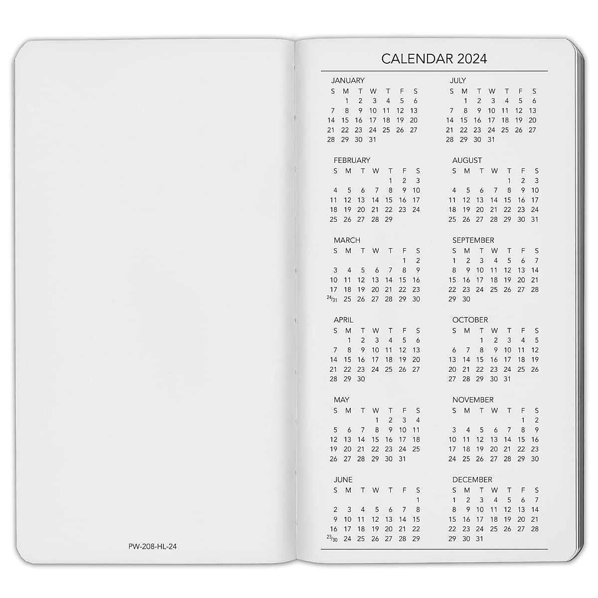 Harbor Pocket Weekly Planner 2024 - Cambridge Orchid Flower - 6x3.25"