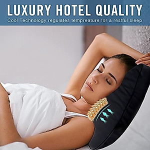 HIMOON Bed Pillows for Sleeping King Size 2 Pack，Cooling Hotel Quality Down Alternative Pillows for Side Back and Stomach Sleepers（Black