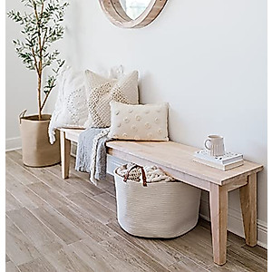 OrganiHaus White Large Baskets for Organizing 20x13| Large Blanket Basket for Living Room | Toy Storage Basket for Kids | Large Rope Basket w/Handles | Big Woven Hamper | Round Basket for Blankets