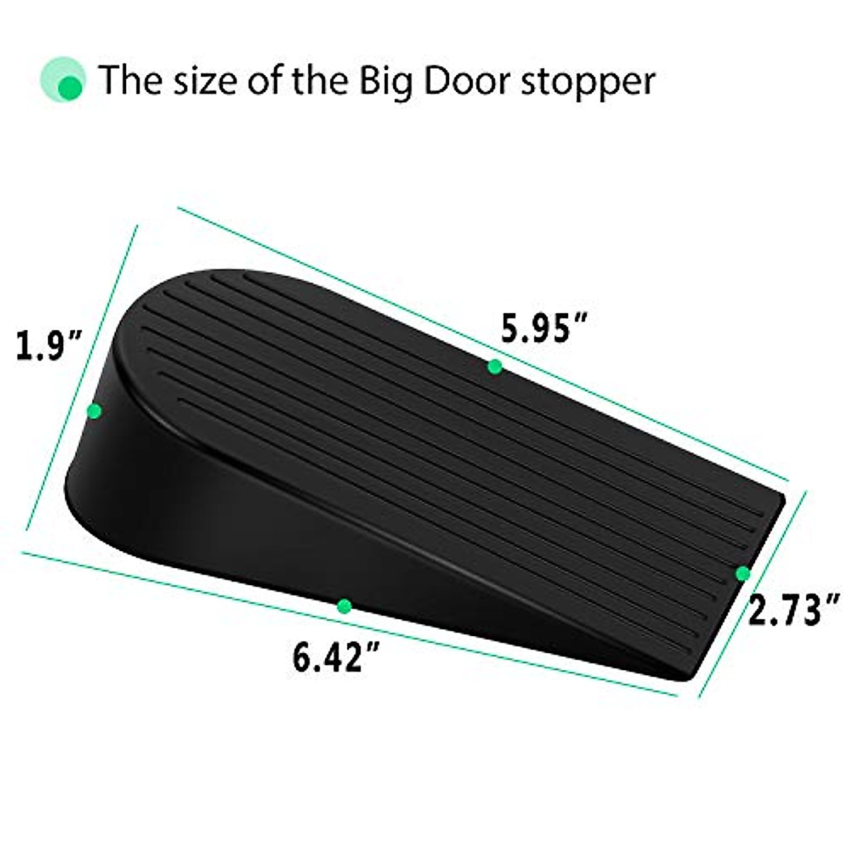 EIOUMAX Big Door Stopper, Heavy Duty Rubber Door Stop Wedge,Multi Surface Design,Non-Scratching Door Stop 2 Pack