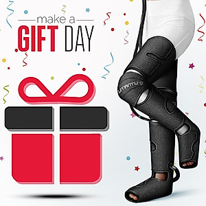 Gifts for Men, Women, Dad, Mom, Mothers Day, Fathers Day, Christmas, Birthday, Air Compression Massager with Heat for Foot, Leg, Knee, Works for Vericose Veins, Muscle Fatigue, Cramps, Swelling, Edema