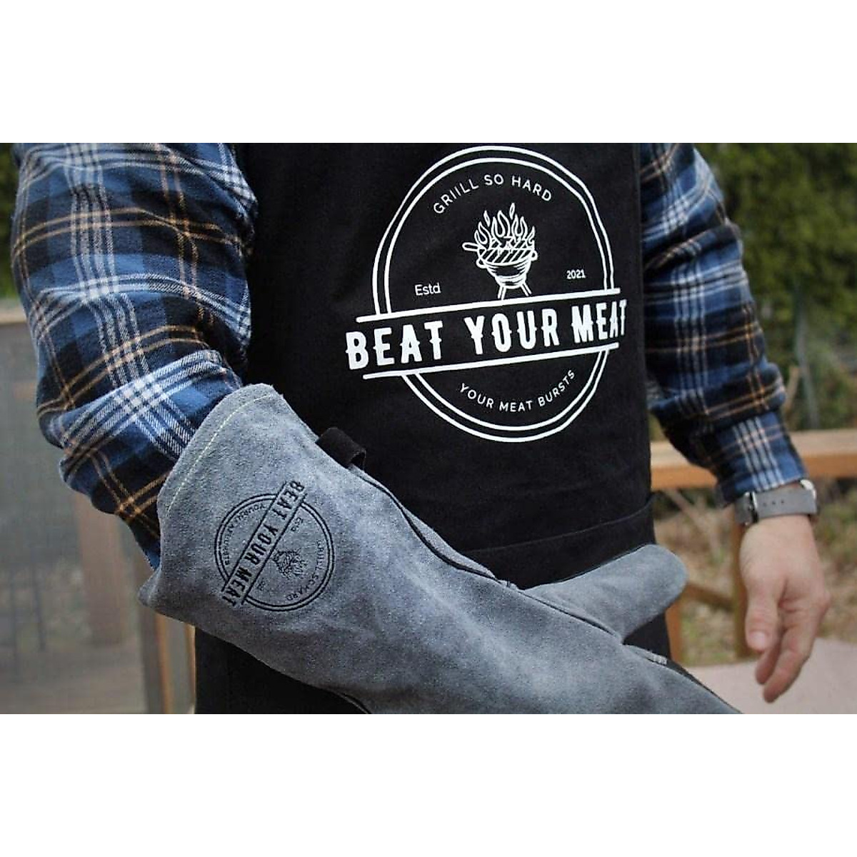Beat Your Meat,Funny Aprons for Men, Women - Dad Gifts, Gifts for Men - Thanksgiving, Christmas, Birthday Gifts for Dad, Husband, Brother, Boyfriend, Mom - Cooking Grilling BBQ Chef Apron