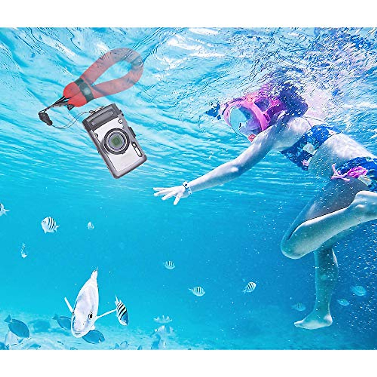 JJC Waterproof Camera Floating Wrist Strap for Olympus Tough TG-6 TG-5 TG-4 TG-3 Fujifilm FinePix XP140 XP130 XP120 Nikon Coolpix W300 W150 Gopro Hero 9 8-Red