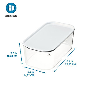 iDesign Short Inner Storage Bin with Lid, Set of 2, The Wallspace Collection, Clear Bin