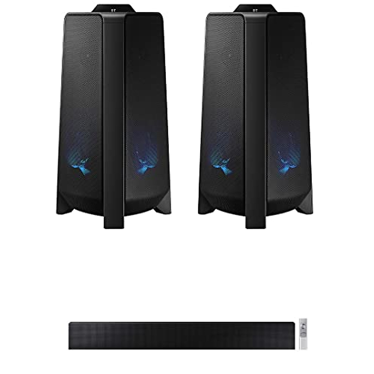One Pair of Samsung MX-T40's 300W Bi-Directional High Power Audio Sound Towers with a Samsung HW-LST70T 3.0 Channel The Terrace Soundbar with Dolby 5.1 Ch (2021)(USED)