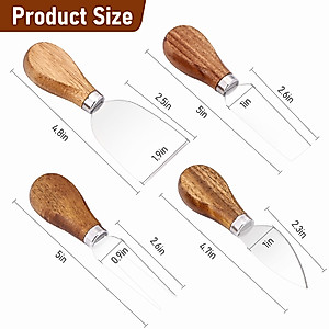 4 Piece Cheese Knives, Professional Cheese Knife Set, Cheese Knives for Charcuterie Board, Premium Stainless Steel Charcuterie Knife Set, Cheese Knife Perfect for Cheese Slicer and Butter Cutter