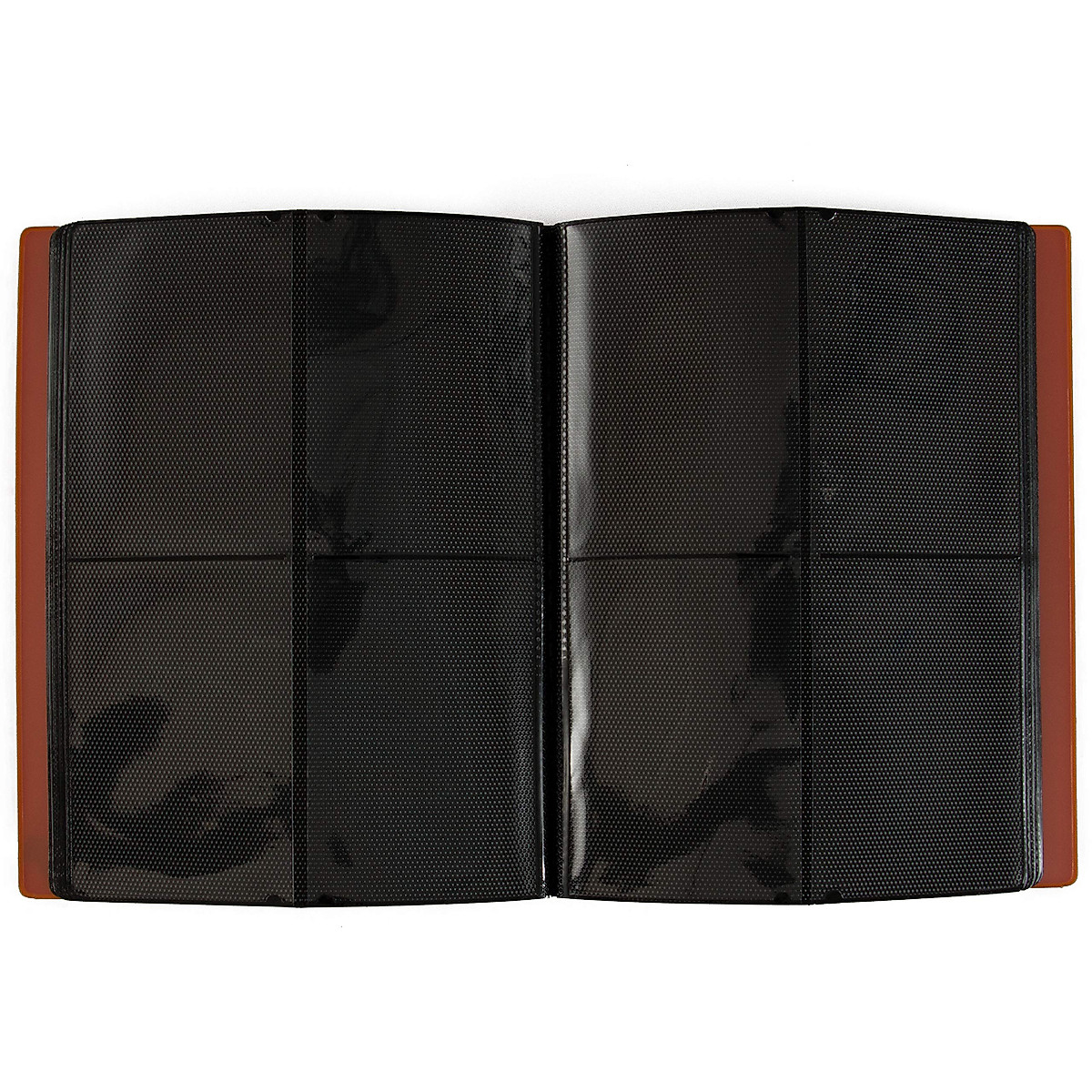 Monster 4 Pocket Trading Card Binder - Matte Orange Album, Anti-Theft & Anti-Drop TCG Protection w Side Loading Padded Pockets, Double Sided, Holds 160 Cards, For Sports, Gaming, Kpop, Christmas Gift