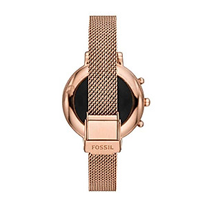 Fossil Women's 38mm Monroe Stainless Steel Mesh Hybrid HR Smart Watch, Color: Rose Gold (Model: FTW7039)